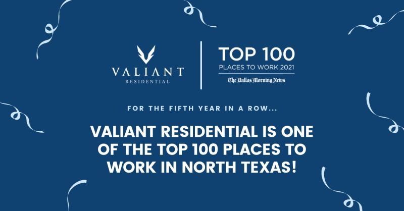 Valiant Residential Ranks on Dallas Morning News' Top 100 Places to ...
